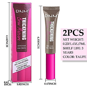 Tinted Thickening Brow Mascara,Brow Fast Sculpt,Waterproof, Transfer-proof, Brush to Fill in Eyebrows and Cover Gray Hairs - Cruelty Free - Light Medium Brown (2pcs 05 Cool Ash Brown)
