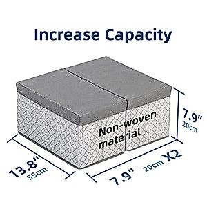 ShanSon Fabric Storage Bins 2 Pack One Click Installation Storage Cubes with Lids Foldable Storage Baskets with Cover for Home Bedroom Kids Room Closet Office Nursery and Toys Organization Grey