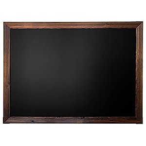 Loddie Doddie Magnetic Chalkboard - Easy-to-Erase Large Chalkboard for Wall Decor and Kitchen - Hanging Black Chalkboards (46x34.5, Rustic Frame)