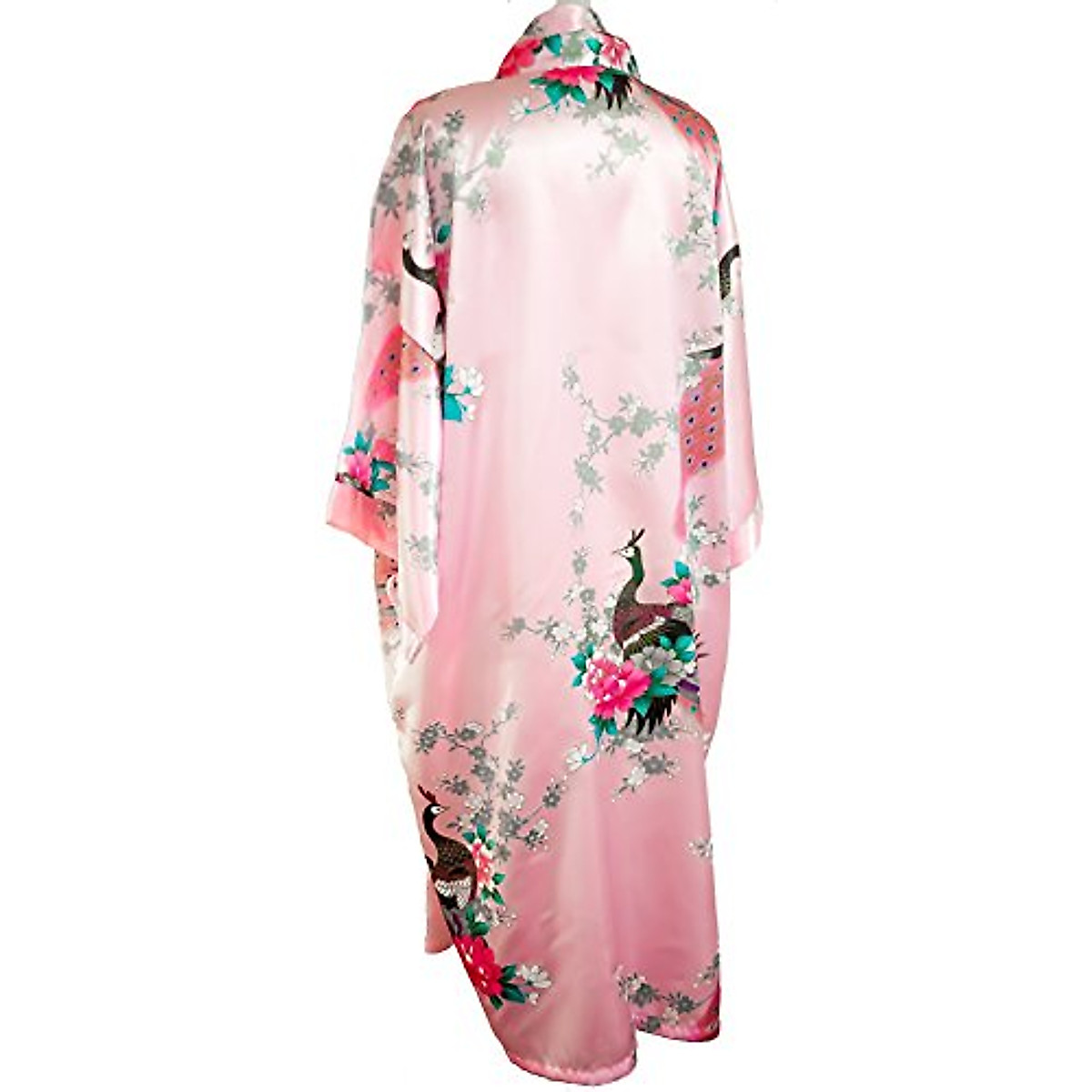 CCcollections Kimono robe long 16 colors PREMIUM Peacock bridesmaid bridal shower womens gift (Pink Baby)
