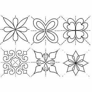 Full Line Stencil - Score of Four Motif Stencil, Continuous Line Template for Free Motion Quilting, Domestic Machine Quilting, Hand Quilting, Long-Arm Quilting (30692)