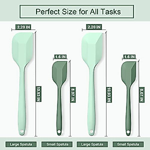 Silicone Spatula Set, Premium Spatulas Silicone Heat Resistant 2 Small & 2 Large Flexible Scraper for Nonstick Cookware, Rubber Spatula for Kitchen Mixing Baking Cooking Use, Soft Spatula - Set of 4