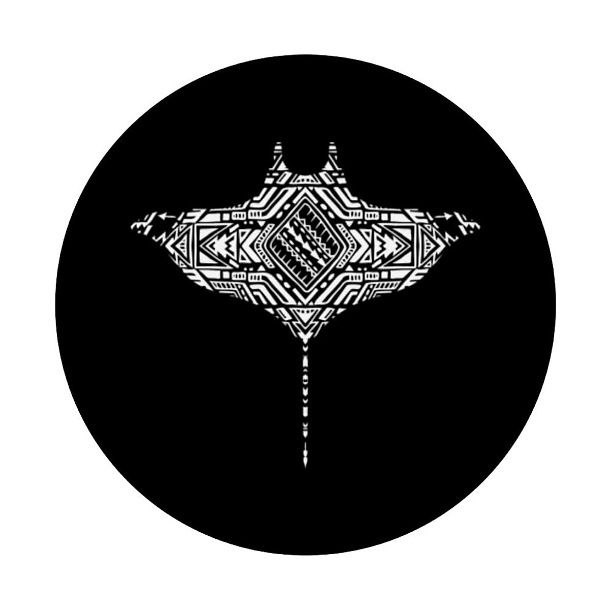 Ocean Animal Polynesian Tattoo Stingray Tribal Manta Ray PopSockets Swappable PopGrip