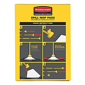 Rubbermaid Commercial Disposable, Highly Absorbant Spill Mop Pads for Spill Mop 2031093, Gray (2017059)(10-Pack)