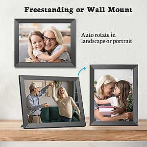 BSIMB Digital Picture Frame(W15A), Unlimited Cloud Storage, Support up to 32 GB Micro SD card, Including Sleep Mode
