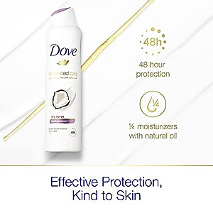 Dove Advanced Care Dry Spray Antiperspirant Deodorant Caring Coconut 3 Count For Women With 48 Hour Protection Soft And Comfortable Underarms 3.8 oz
