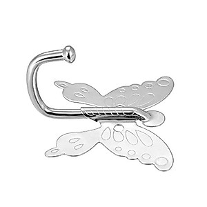 uxcell 10Pcs Wall Mounted Hook Robe Hooks Butterfly Style Single Clothes Hanger, Zinc Alloy, Silver