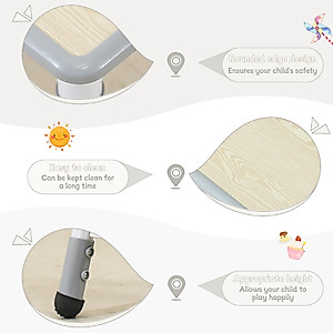 Kids Table and Chairs, Height-Adjustable Toddler Table and Chair Set with 31.5''Lx23.6''W Graffiti Desktop, Table Chair for Ages 3-8, Childrens Table and Chair Set for Daycare with 4 Chairs, Grey