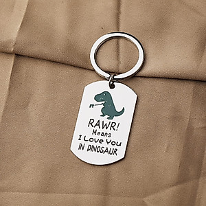 TTJHGYQO Dinosaur Keychain, Cute Halloween Keychain RAWR Mean I Love You in Dinosaur Couple Keychain for Best Friend Boyfriend Boyfriend Keychain for Him and Her