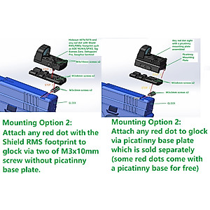ADE Optic Red Dot Sight Mount Picatinny Plate for Taurus GX4,G3C,Canik TP9SA for Install Pistol Red Dot Sight fits Trijicon RMR,Doctor,Vortex,Burris +Built in Screw Hole for Shield RMSc Footprint