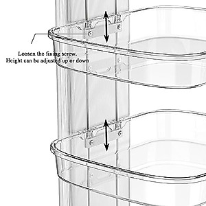 RDBSMGX ABS Beauty Trolley 3-Layer Adjustable Height Storage Shelf Rolling Trolley Placing Instruments + Storage Function Double Aluminium Alloy Pillars 0.8cm High Non-Slip Fence