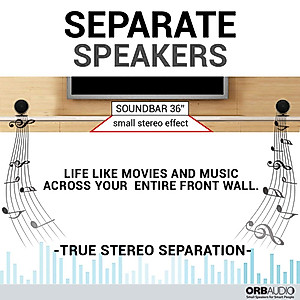 Orb Audio: 'Voice Pro' Stereo Soundbar and Dialogue-Clarifying TV Speakers. Crisp Lifelike TV Audio with Voice Boost On Demand, True Stereo Separation, Theater Sound and Remote Control