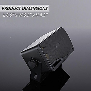 Pyramid 3-Way Indoor Outdoor Speaker System - 3.5 Inch 200W Pair of Mini Box Ceiling Wall Mount Speakers w/1" Tweeter, 3.25" Woofer, 1.75” Midrange - Home Theater Entertainment, PA System - 2022SX