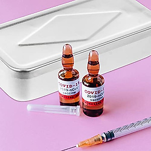 Scicalife 2pcs Aluminum Rectangular Storage Box Small Needle Container Empty Hinged Tins Box Sewing Needle Case Small Tin with Lid
