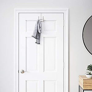 Franklin Brass OTD002F-NIC-C 2-Hook Over The Door Storage Rack, Nickel