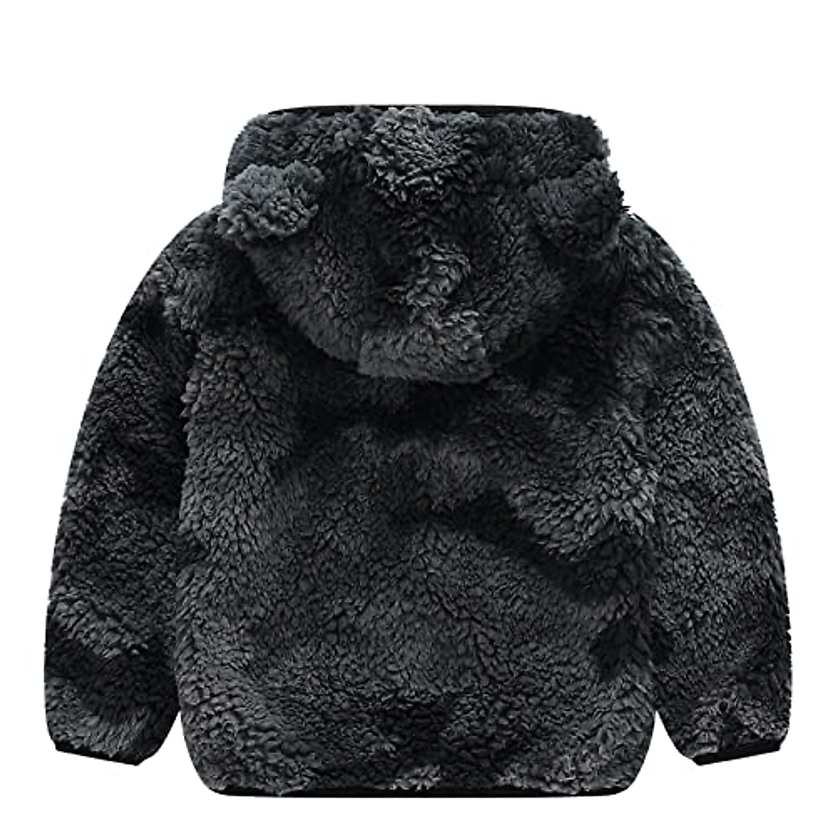 GDDXLM Toddler Girls Boys Fleece Hoody Jacket Cute Bear Ear Hoodie Sweatshirt Sweater Zip Up Teddy Jackets Warm Snowsuit Cardigan Tunic Tops Fall Winter Outwear Baby Kids Hairy Coat