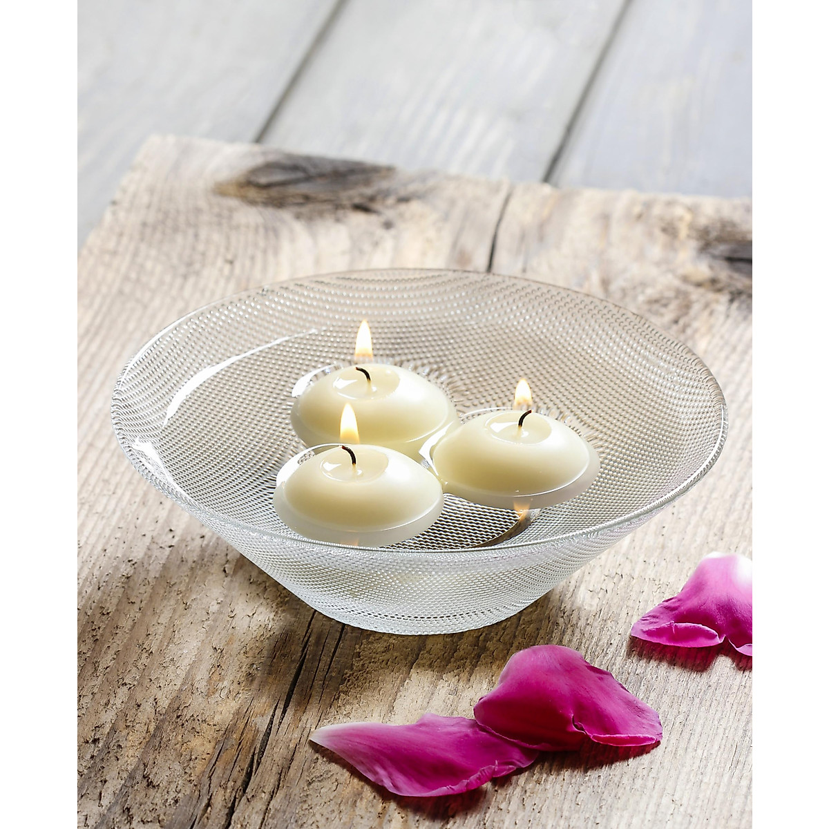 24 Pcs Floating Candles - 5 Hours Burning, Unscented Flameless Dripless Floating Candles | Centerpieces for Weddings, Special Occasions and Home Decorations 1.7 Inch (White 24 Pcs)