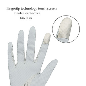 ITODA Summer Driving Gloves Men Anti-UV Protection Sunscreen Touchscreen Cooling Mesh Breathable Gloves Cycling Riding Full Palm Sport Non-Slip Grip Motorcycle Golf Mittens