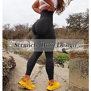 A AGROSTE Seamless Scrunch Butt Lifting Workout Leggings for Women Booty High Waisted Yoga Pants Contours Ruched Tights