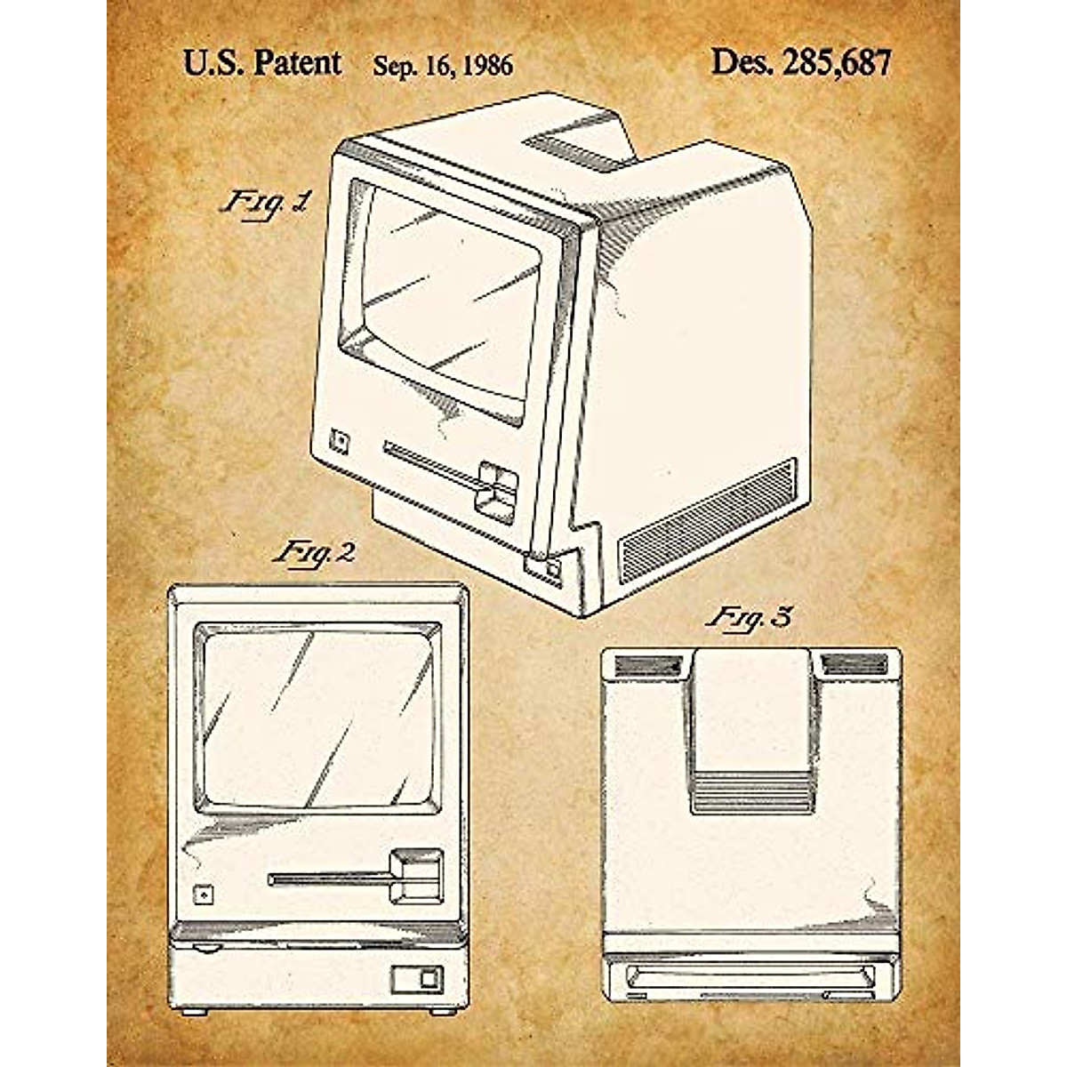 Original Steve Jobs Computer Patent Art Prints - Set of Four Photos (8x10) Unframed - Makes a Great Home or Office Decor and Gift Under $20 for Computer Geeks/Gurus and Tech Support