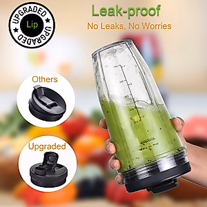 [Upgraded] Replacement 24oz Nutri Ninja Blender Cup with Sip & Seal Lid For BL450 BL454 BL456 BL480 BL482 BL640 BL642 BL682 BN751 BN801 Foodi SS101 SS351 SS401 Ninja Blender Auto IQ Blade, 2 Pack
