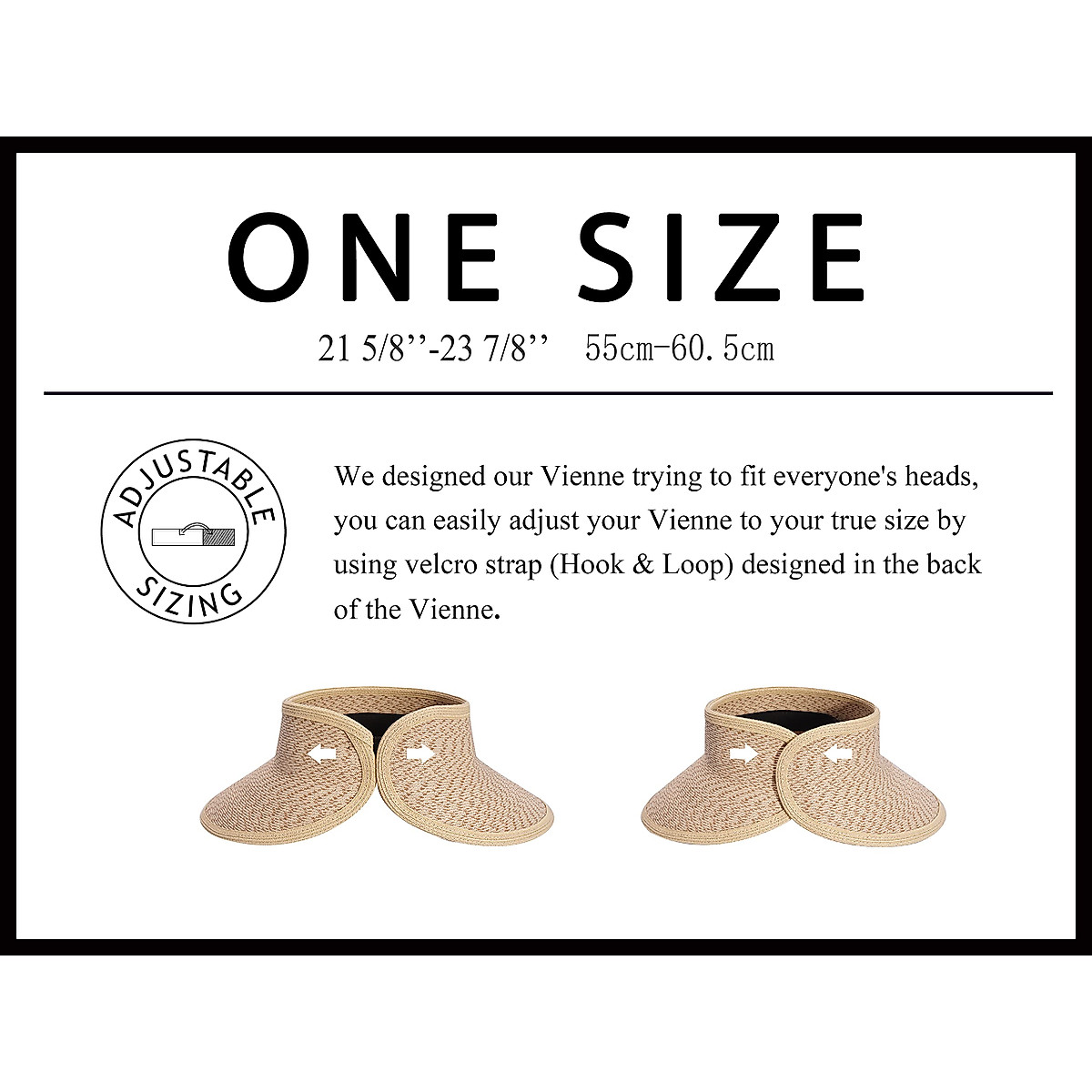 Pineapple&Star Vienne Visor Women's Summer Sun Straw Packable UPF 50+ Beach Hat (Natural)