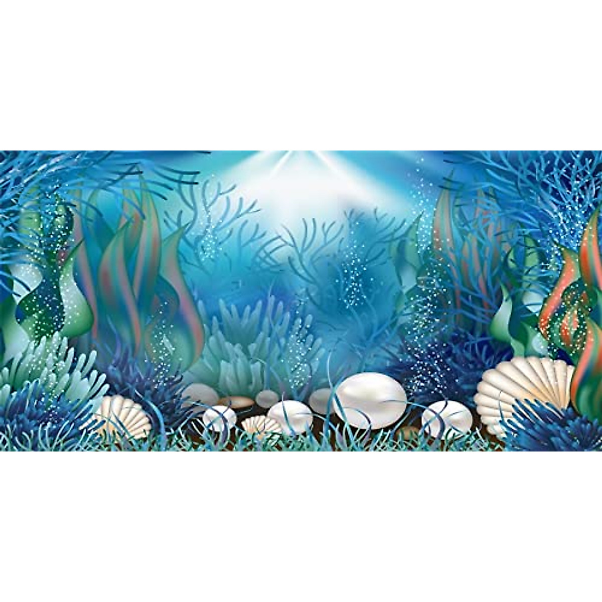 AWERT Vinyl 36x24 inches Underwater World Aquarium Background Aquatic Plants Coral Pearls Fish Tank Background Tropical Terrarium Background