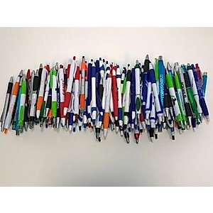 Closeouts For Less 175 Lot Misprint Ink Pens, Ball Point, Plastic, Retractable