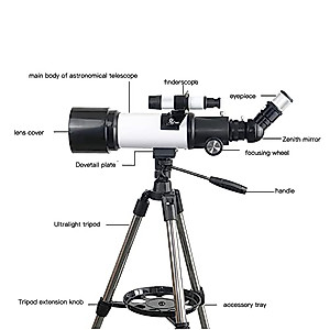 Kids Astronomical Telescope, 16x 40x 48x 120x Astronomical Telescope with Tripod ,Telescope All Optical Glass Lens FMC Multi Layer Broadband Coating 70MM Objective Lens, Telescope Astronomy Teles