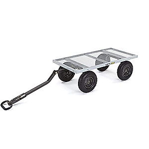Gorilla Carts GOR1001-COM Heavy-Duty Steel Utility Cart with Removable Sides, 1000-lbs. Capacity, Gray