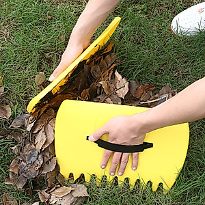 G-BAR Leaf Grabber Set Paw Handheld Hazelnut Leaf Scoop Fast Lawn Remove Fallen Collection Great Tool Lawn Claw Leaf Blade Used to Pick Up Leaves, Grass Clippings, Trash (Yellow)