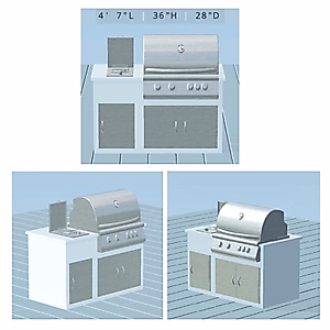 Lion Premium Grills | BBQ Gas Grill Bundle | 32 Inch Grill Package 3 (Propane Gas), Double Access Doors, Single Side Burner, Multi-Funtional Bin, 4 Sets of Ceramic Flame Tubes with Tray, and More