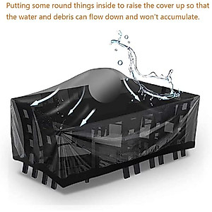 Outdoor Furniture Cover Waterproof, Extra Large Patio Furniture Covers Waterproof Patio Table Cover Rain Snow Dust Wind-Proof, Anti-Uv, Fits for 10-12 Seats(137" L x 102" W x 35" H)