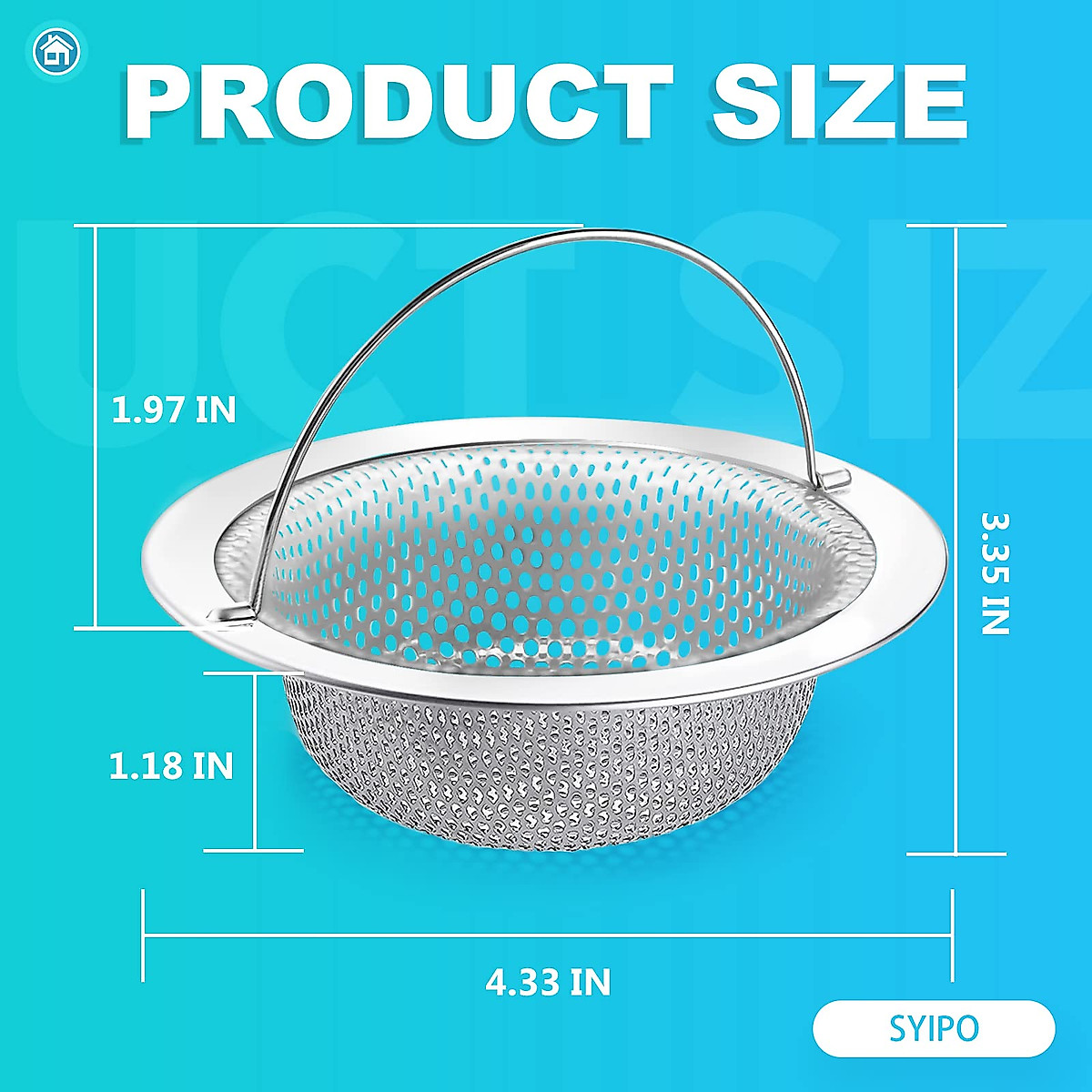 Sink Drain Strainer, 2 PCS Kitchen Sink Strainer - Upgraded Large Wide Rim 4.3" Diameter Stainless Sink Strainers for Kitchen Sinks, Suitable for Most Sink Drains, Anti Clogging - Silver with pull tab