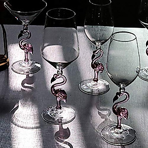 Creative Pink Flamingo Cocktail Martini Goblet Glass Cool Tableware Unique Bar Wine Set (2, 330ml wine glass)
