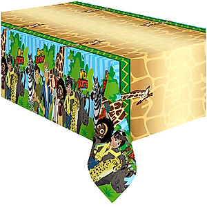 Treasures Gifted Officially Licensed Wild Kratts Birthday Party Supplies - Pack of 2 - Wild Kratts Tablecloth 54 x 108 Inches - Wild Kratts Party Decorations for Tabletop - Happy Birthday Tablecloth