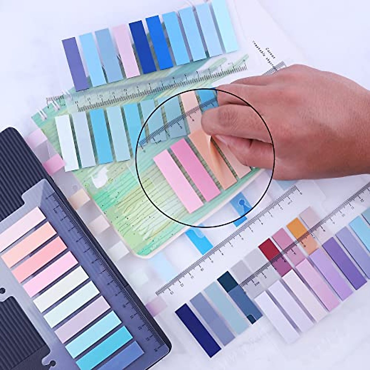 Antner 1200pcs Sticky Index Tabs Page Markers Colored Book Tabs Sticky Notes Page Flags Index Tabs Annotation Tabs Label Stickers