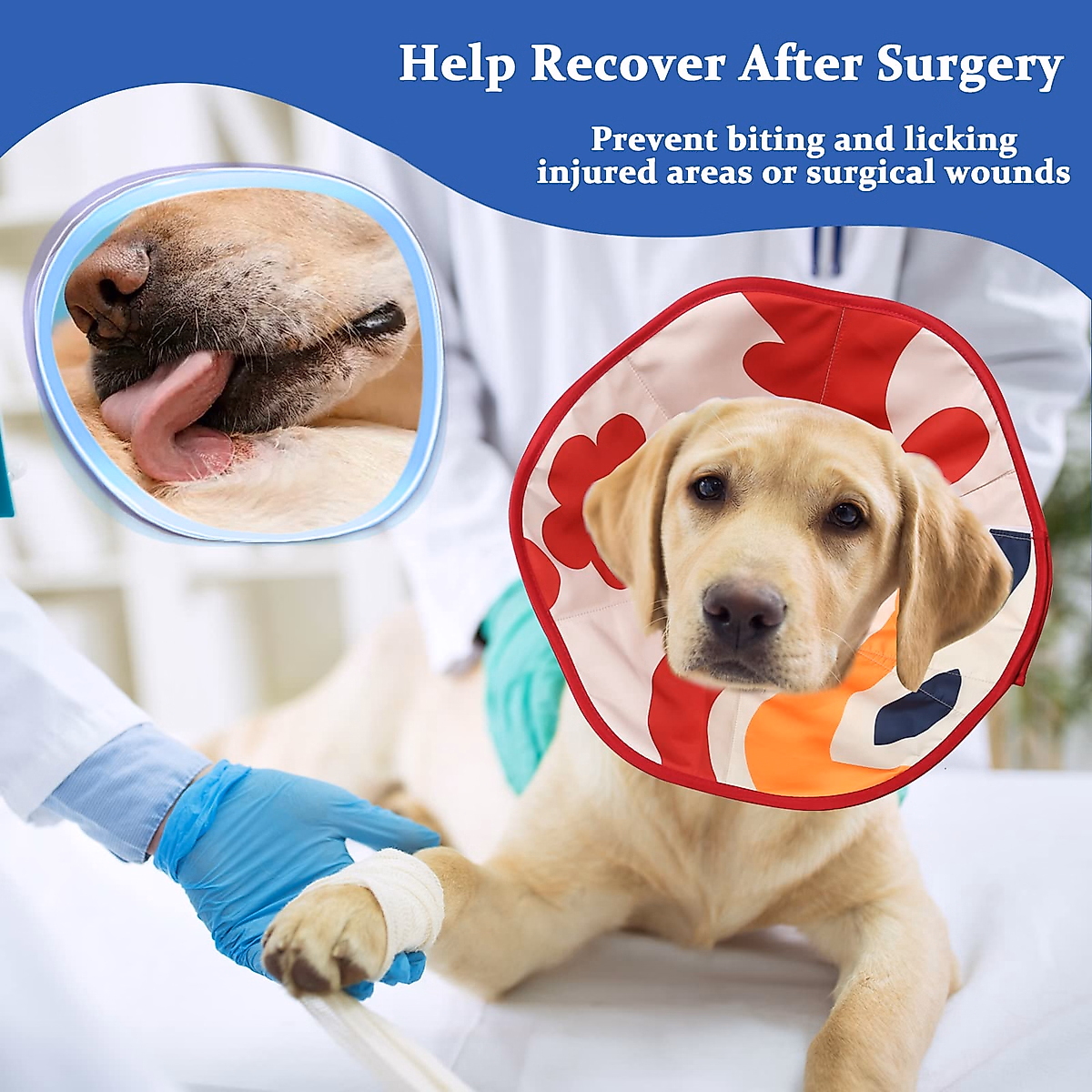 BARKLESS Soft Cone for Dogs, Comfortable E Collar for Dogs After Surgery to Stop Licking Scratching Biting, Soft Dog Cone for Large Medium Small Dogs, Adjustable Elizabethan Collar