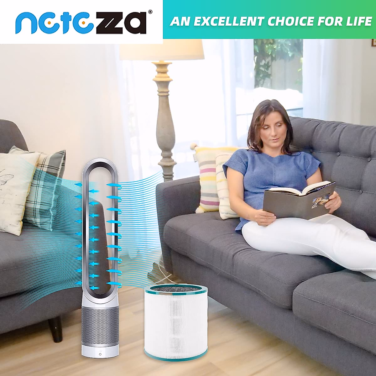 Netezza TP01 HEPA Filter for Dyson,Replacement Filter for Dyson Tower Purifier Pure Cool Link TP01, TP02, TP03, AM11, BP01 Tower Air Purifier, Compare to Part 968126-03,2 Pack