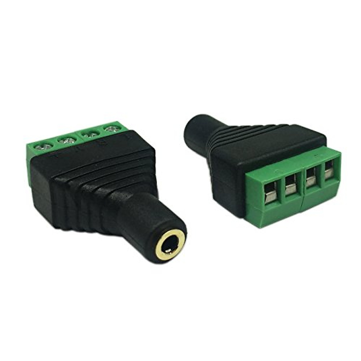 Cerrxian 3.5mm 4 Pole Female Jack Stereo Audio Video to 4 Screw Terminal Female Headphone Replacement Balum Converter Adapter (2-Pack)