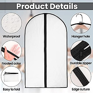 18 Pack Garment Bags for Hanging Clothes Travel Bulk Clear Suit Bag with Zipper Lightweight Garment Covers for Men Women (24 x 40 Inch)