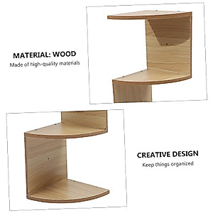 Abaodam Stylish Wooden Shelf Wall Mount Wooden Storage Rack Book Case 5 Layers