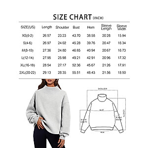 Trendy Queen Womens Oversized Sweatshirts Turtleneck Pullover Long Sleeve Hoodies Tops Fall Fashion Outfits 2025 Clothes GreyBlue M