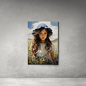 Native Texas, Texas Hill Country Bluebonnet Landscape, Fine Art Print mounted in an white mat board, ready to frame, Canvas Prints, Home Decor