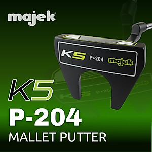 Majek K5 P-204 Golf Putter Right Handed Mallet Bullet Style with Alignment Line Up Hand Tool 35 Inches Senior Men's Perfect for Lining up Your Putts