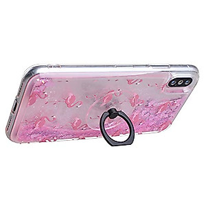 ARASO Transparent Cellphone Ring Stand Holder - 360 Degree Rotation Cell Phone Ring Holder Finger Grip for iPhone Xs, Ga;axy S9 Plus Note 9 (Round Black 4Pcs)