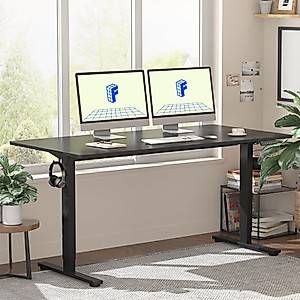 FLEXISPOT EC1 Stand Up Desk 55 x 28 Inches Workstation Home Office Computer Standing Table Height Adjustable Desk (Black Frame + 55" Black Top 2 Packages)