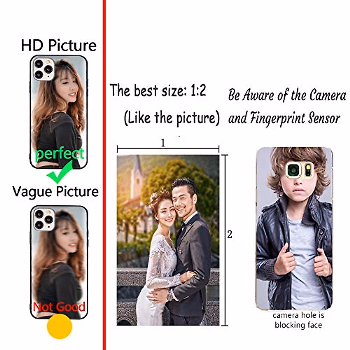 Samsung Galaxy A40 5.9 inch Personalized Case,Custom Phone Case for Samsung Galaxy A40 5.9 inch,Customized Hard PC+TPU Bumper Protective Cover Case(Clear Layout 5 Pictures)