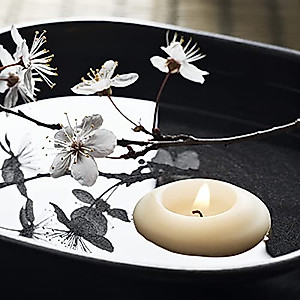 30 Pack 2 Inch Ivory Floating Candles, Unscented Dripless Tealight Candles for Weddings, Birthdays, Wedding Party Pool Holiday and Home Decor