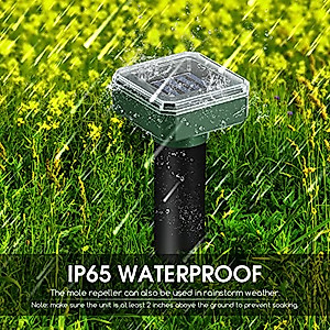 8 Pack Mole Repellent Solar Powered Solar Mole Repellent Ultrasonic Vole Groundhog Repellent Outdoor Waterproof Sonic Repellent Spikes Drive Away Burrowing Animals from Lawns and Yard